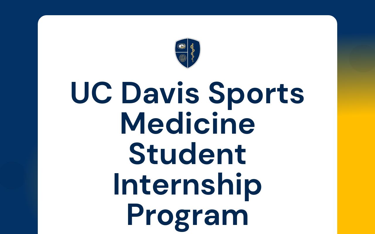 UCD Sports Medicine Student Internship Program